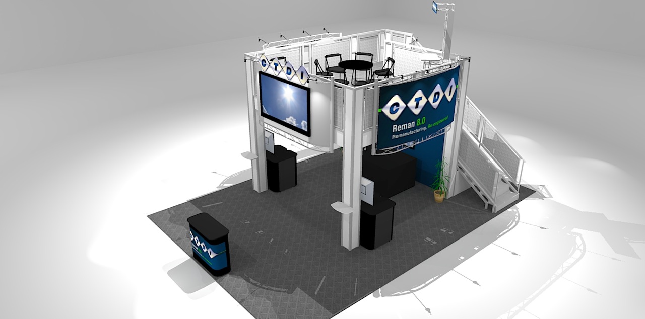 Multi Level Trade Show Booth | AE2020 | DoubleDeckExhibitRentals.com