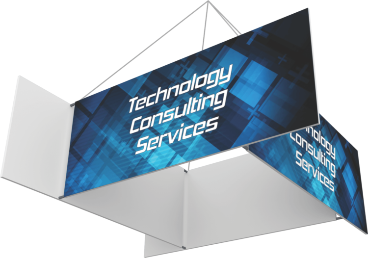 3D Trade Show Exhibit Hanging Signs Made In North America
