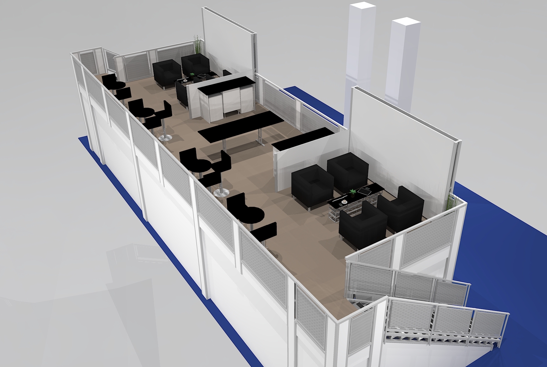 Double Deck Exhibit Office and Meeting Area Designs