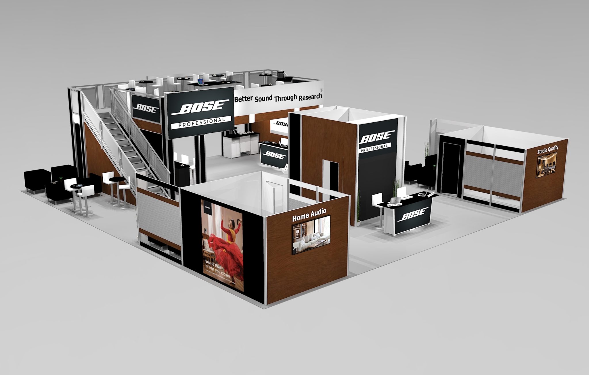 Double Deck Exhibit Office and Meeting Area Designs