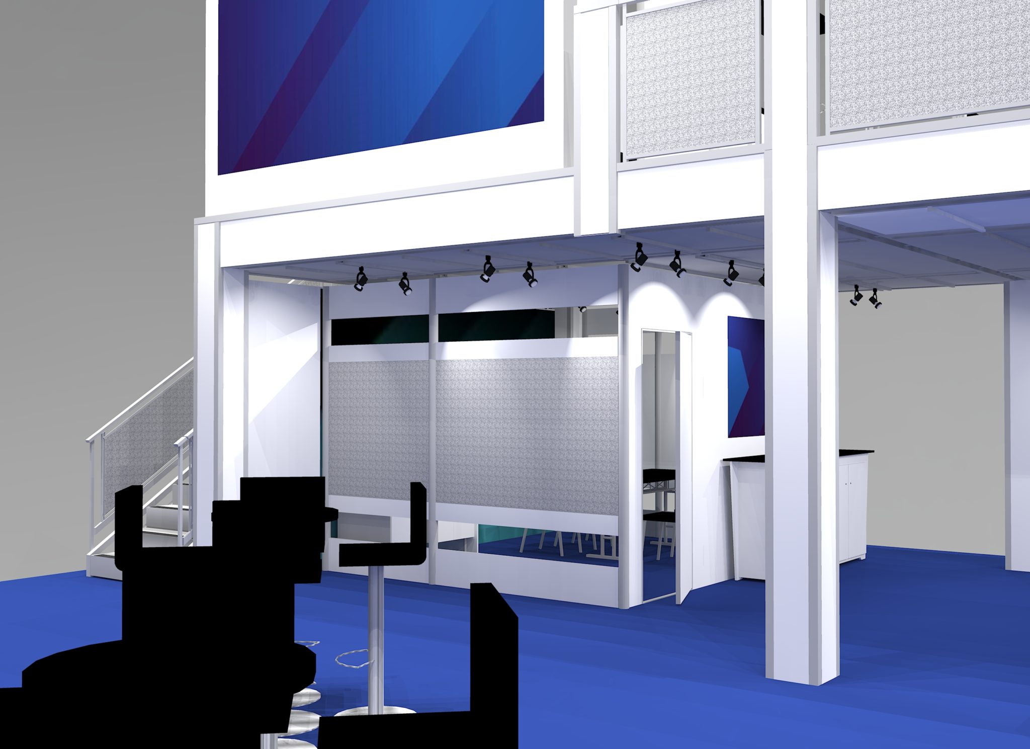 Double Deck Exhibit Office and Meeting Area Designs