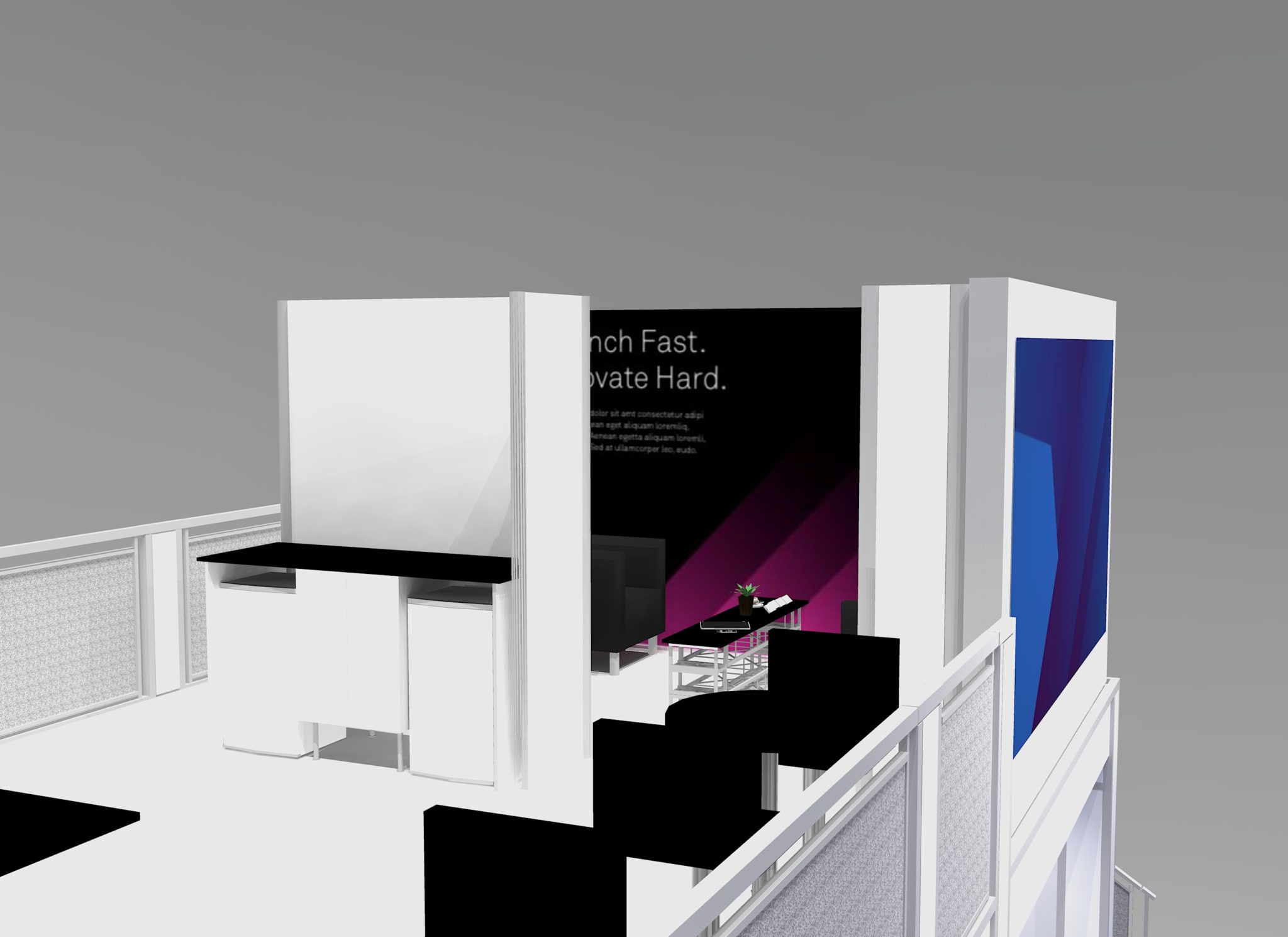 Double Deck Exhibit Office and Meeting Area Designs