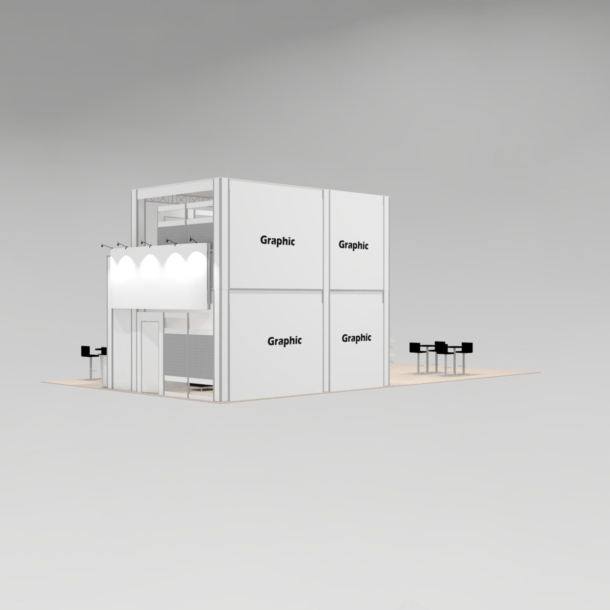 Outdoor Two Story Double Deck Exhibit Structures For Trade Shows And ...